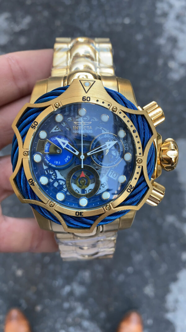 Invicta Bolt Venom Gold Chronograph Mavi Kadran