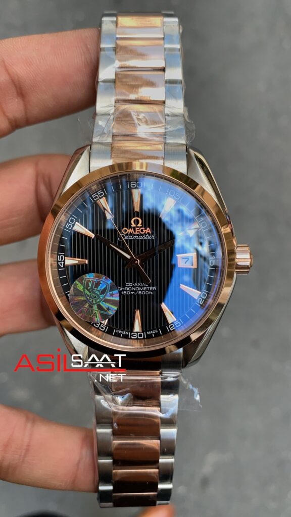 Omega Aqua Terra Silver Rose Siyah Kadran OSAT005