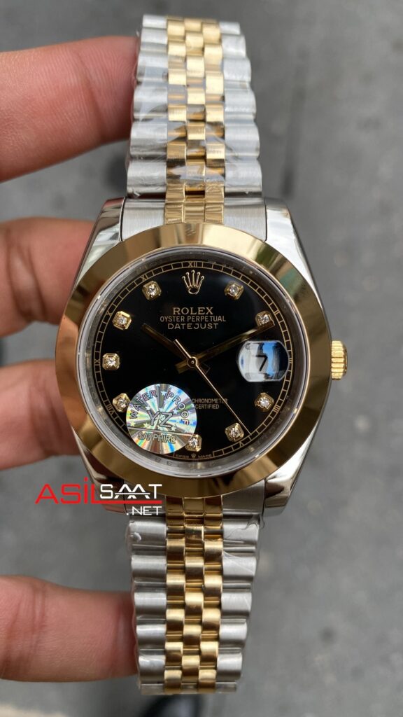 Rolex Datejust Jubilee Diamond Siyah Kadran 41 mm 126303 Smooth Bezel ...