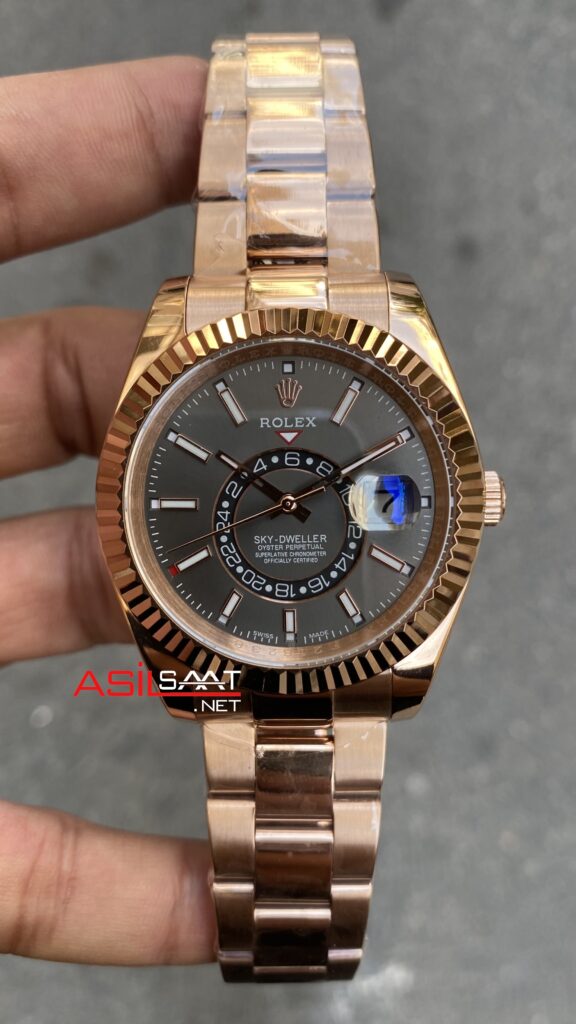 Rolex Sky Dweller Dark Rhodium 326935 Oyster Rose Gold 42 mm Everose ...