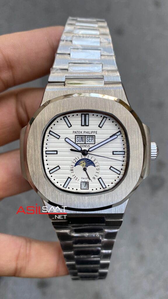 Patek Philippe Nautilus Annual Calendar Beyaz Kadran 40 mm 5726 Silver ...