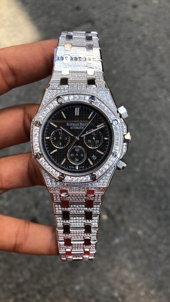 Audemars Piguet Royal Oak Diamond Chronograph Silver 41 mm Siyah Kadran