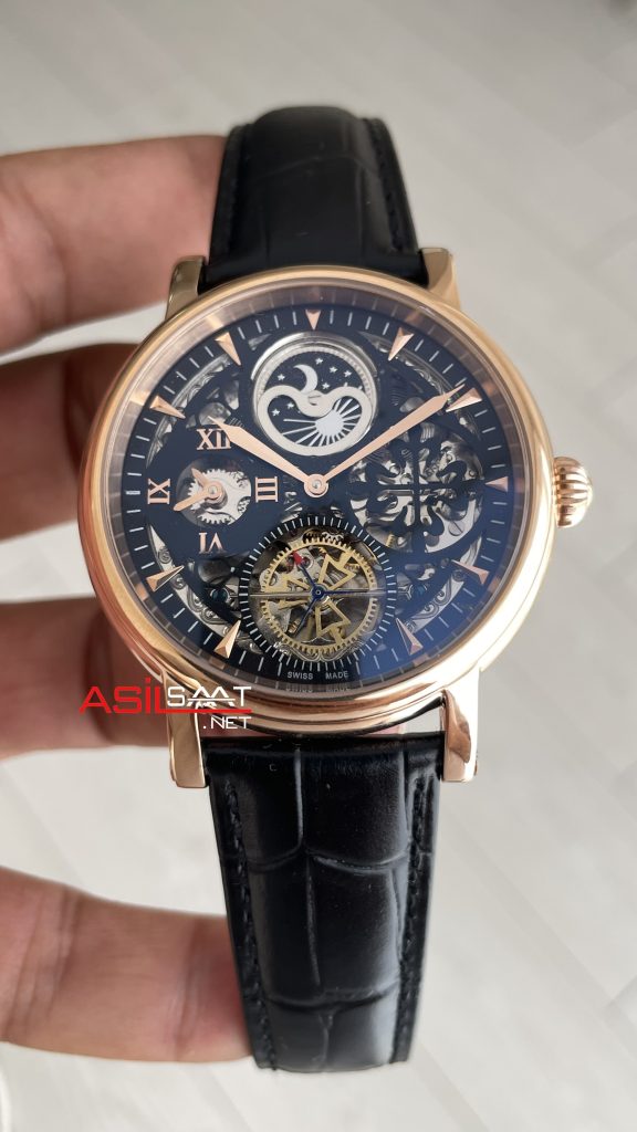 Patek Philippe Geneve Tourbillon Moonphase Skeleton Siyah Kadran 42 mm ...