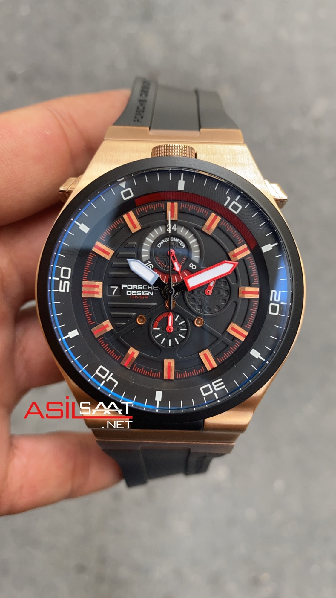 Porsche Design Diver P 6780 Rose Kasa Siyah Bezel